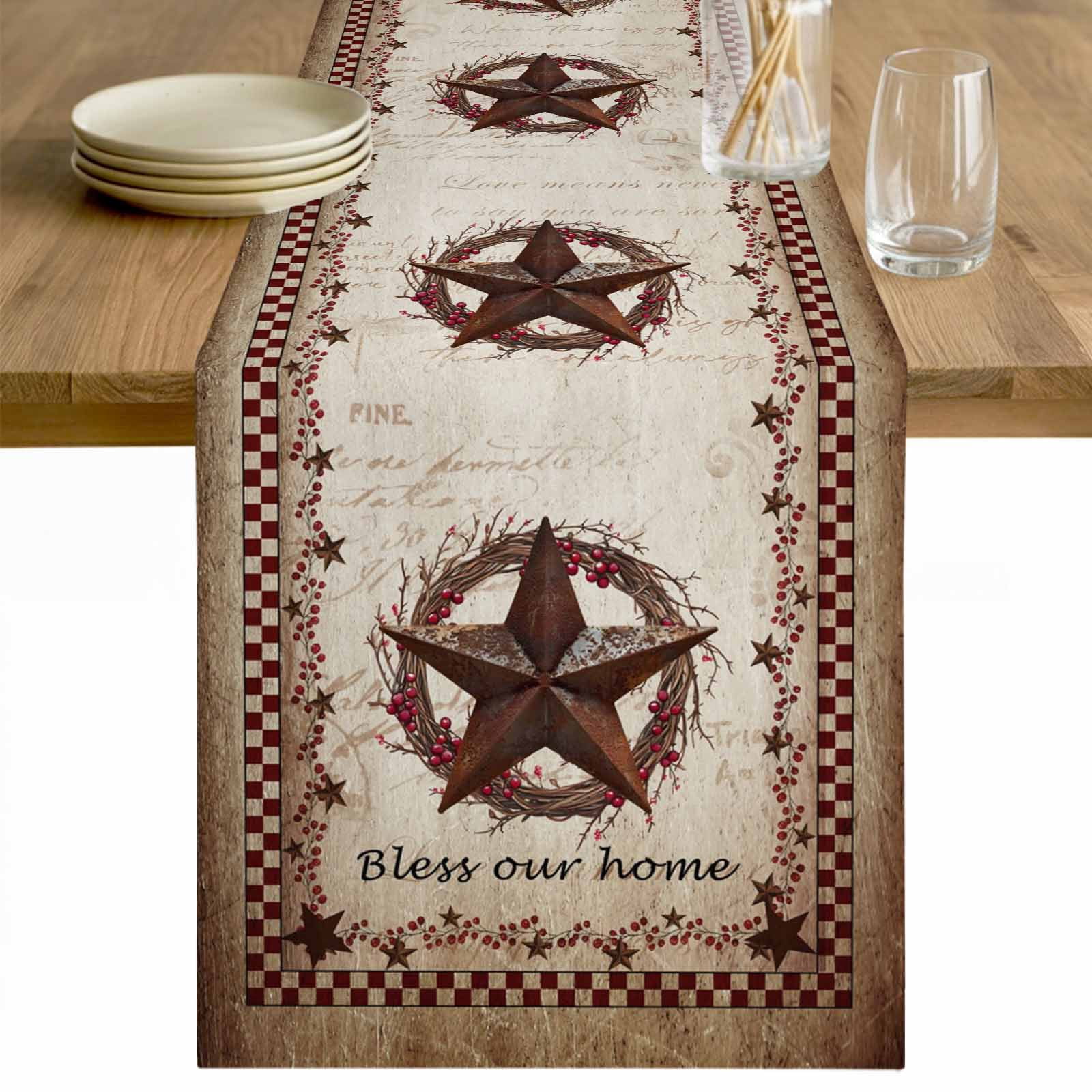 Western Star Retro Table Runner 70 Inches Long Farmhouse Dress Scarves ...