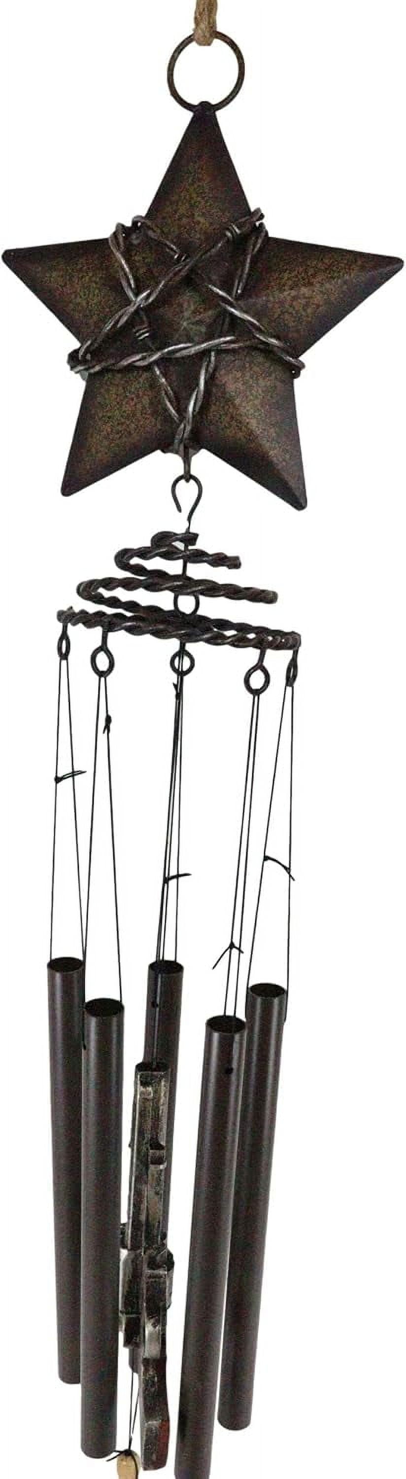 Western Star with Barbed Wire Cords Pistol Revolver Metal Wind Chime ...