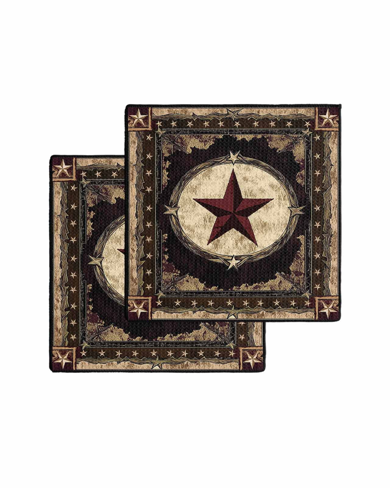 Western Stars Brown Kitchen Dish Towels for Drying Dishes Set of 2 ...