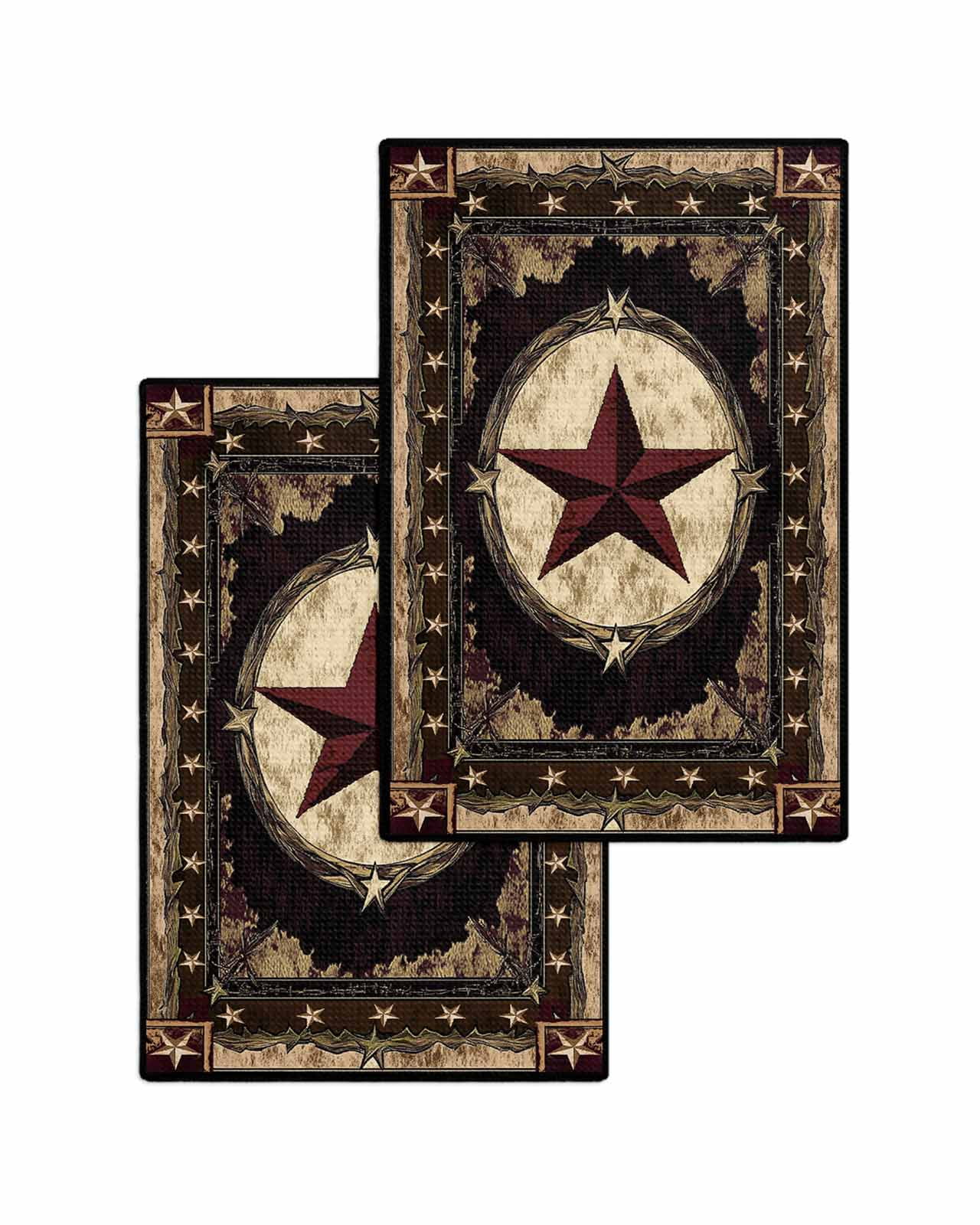Western Stars Brown Kitchen Dish Towels for Drying Dishes Set of 2 ...