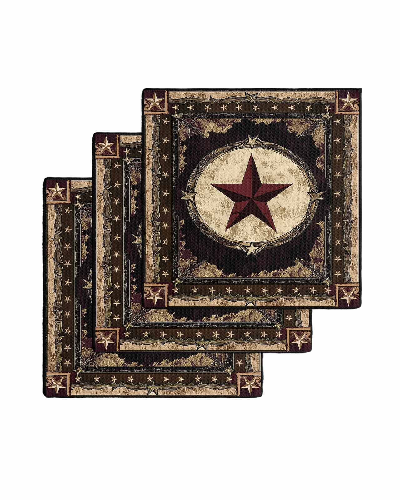 Western Stars Brown Kitchen Dish Towels for Drying Dishes Set of 3 ...