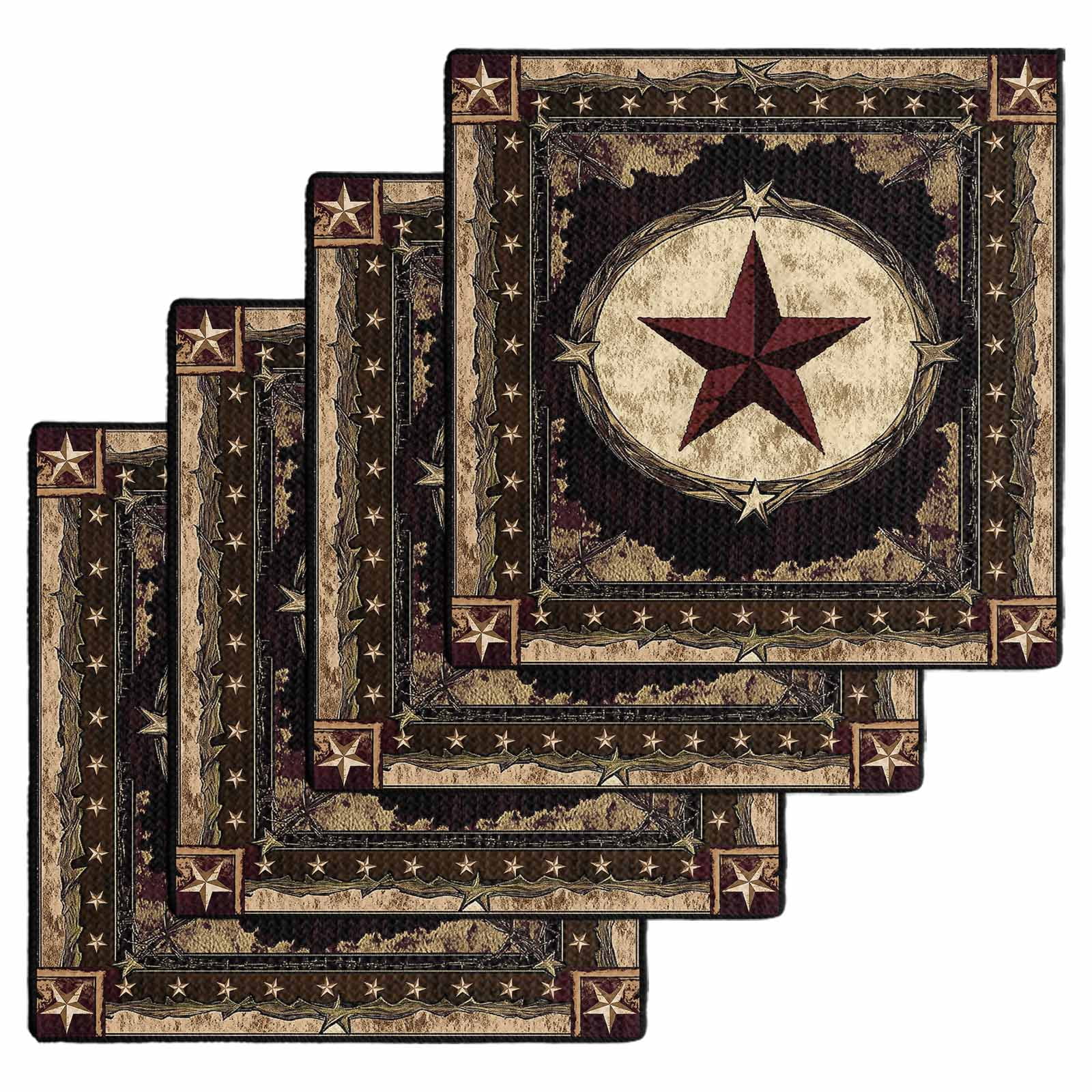 Western Stars Brown Kitchen Dish Towels for Drying Dishes Set of 4 ...