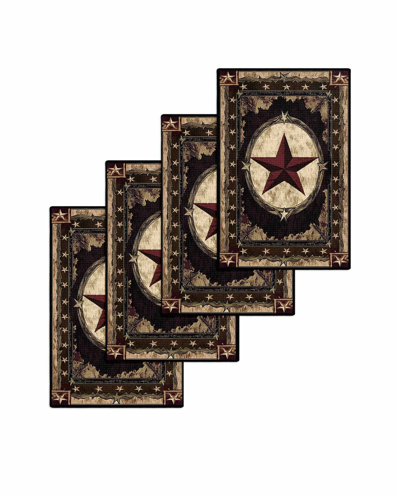 Western Stars Brown Kitchen Dish Towels for Drying Dishes Set of 4 ...