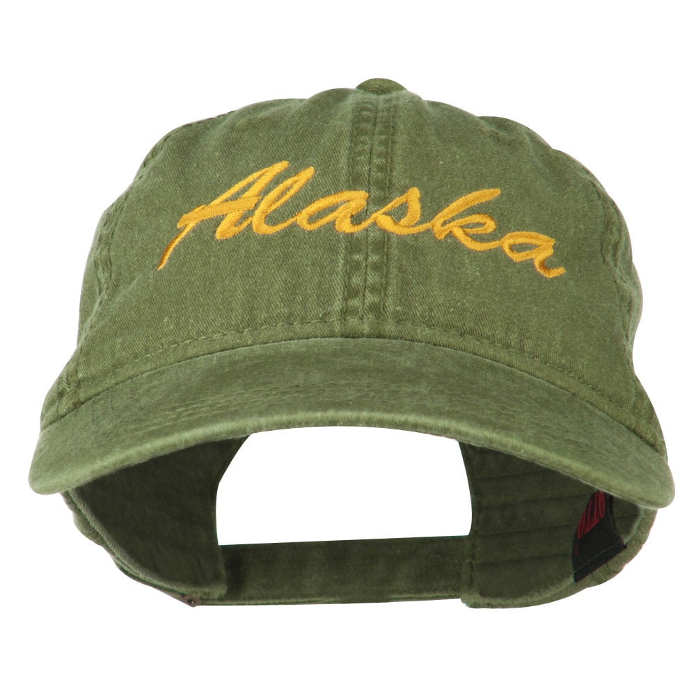 Western State Alaska Embroidered Washed Cap - Olive Green OSFM ...