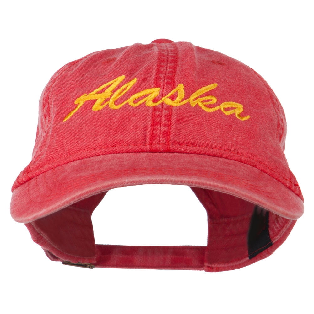 Western State Alaska Embroidered Washed Cap - Red OSFM - Walmart.com