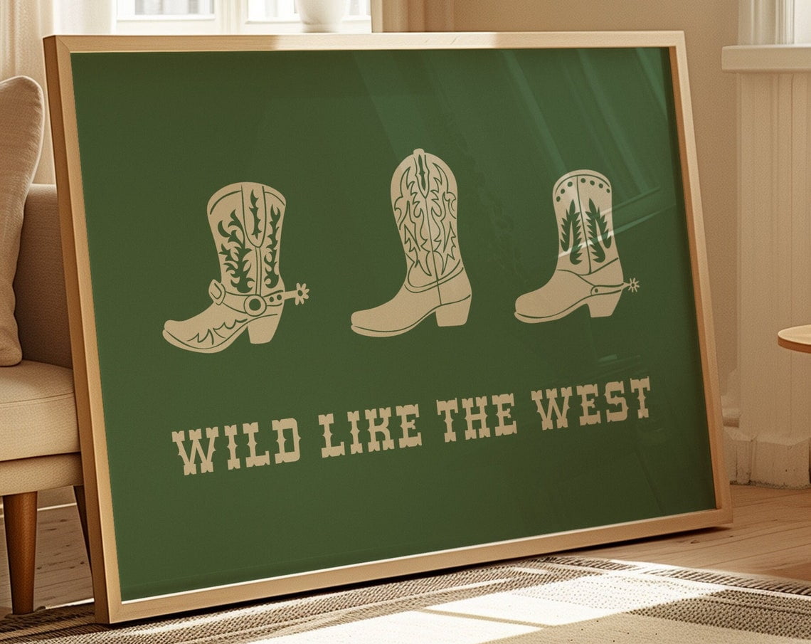 Western Style Art Print! Boho, Minimalist Modern Art, Boho ...