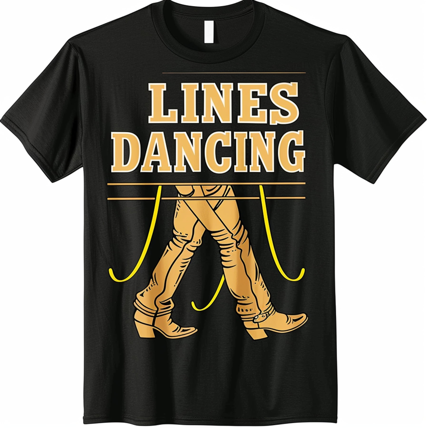 Western Style Black T Shirt with Cowboy and Hat Design for Line Dancing ...