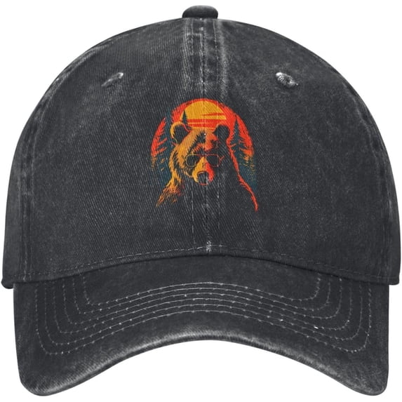 Western Style Grizzly Bear 399 Hat Baseball Cap Vintage Washed Hats ...