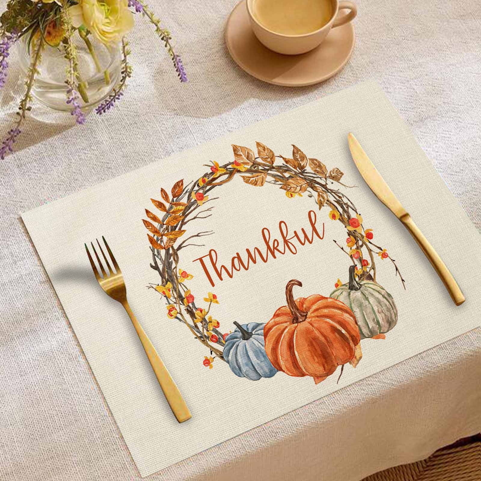 Western Style Placemats, Thanksgiving Placemats, Autumn Pumpkin Letter ...