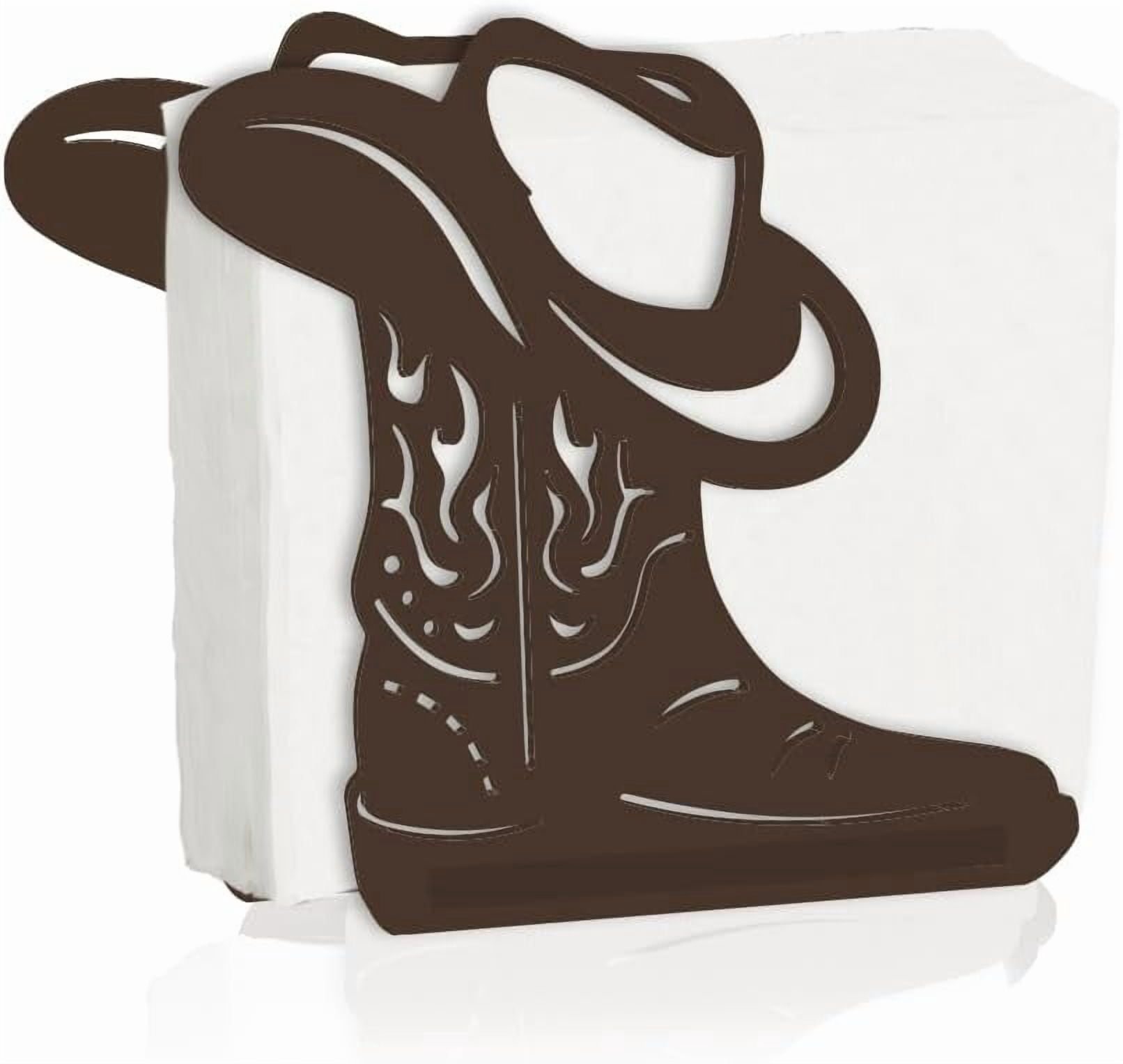 Western Style Wooden Napkin Holder for Tables Cowboy Boots Wood ...