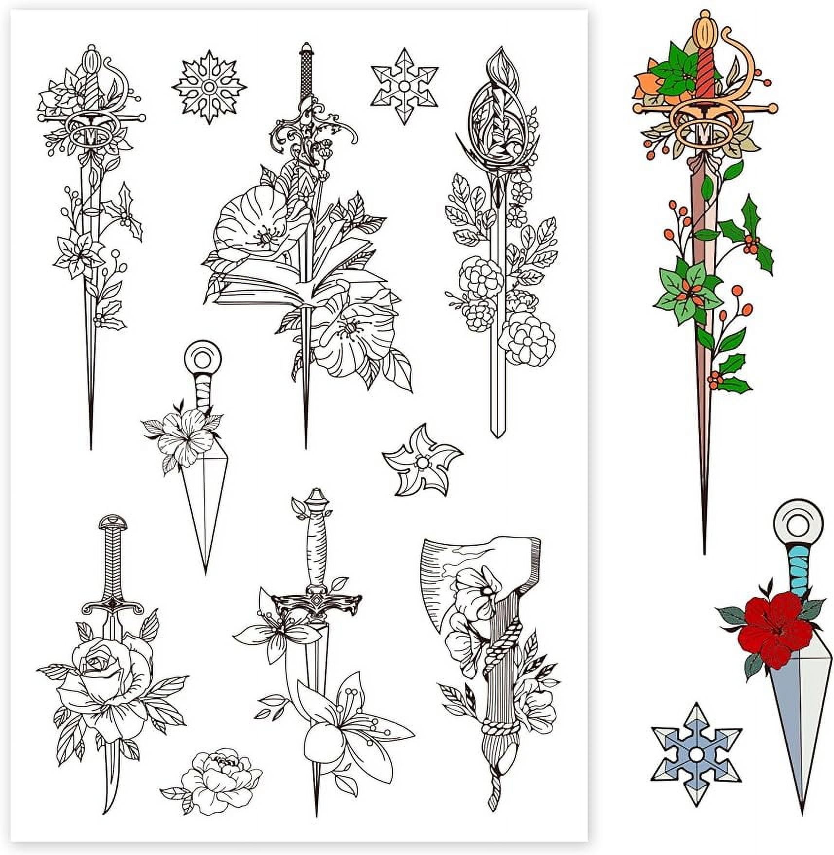 Western Sword and Dagger Clear Stamp Flower Roses and Plants ...