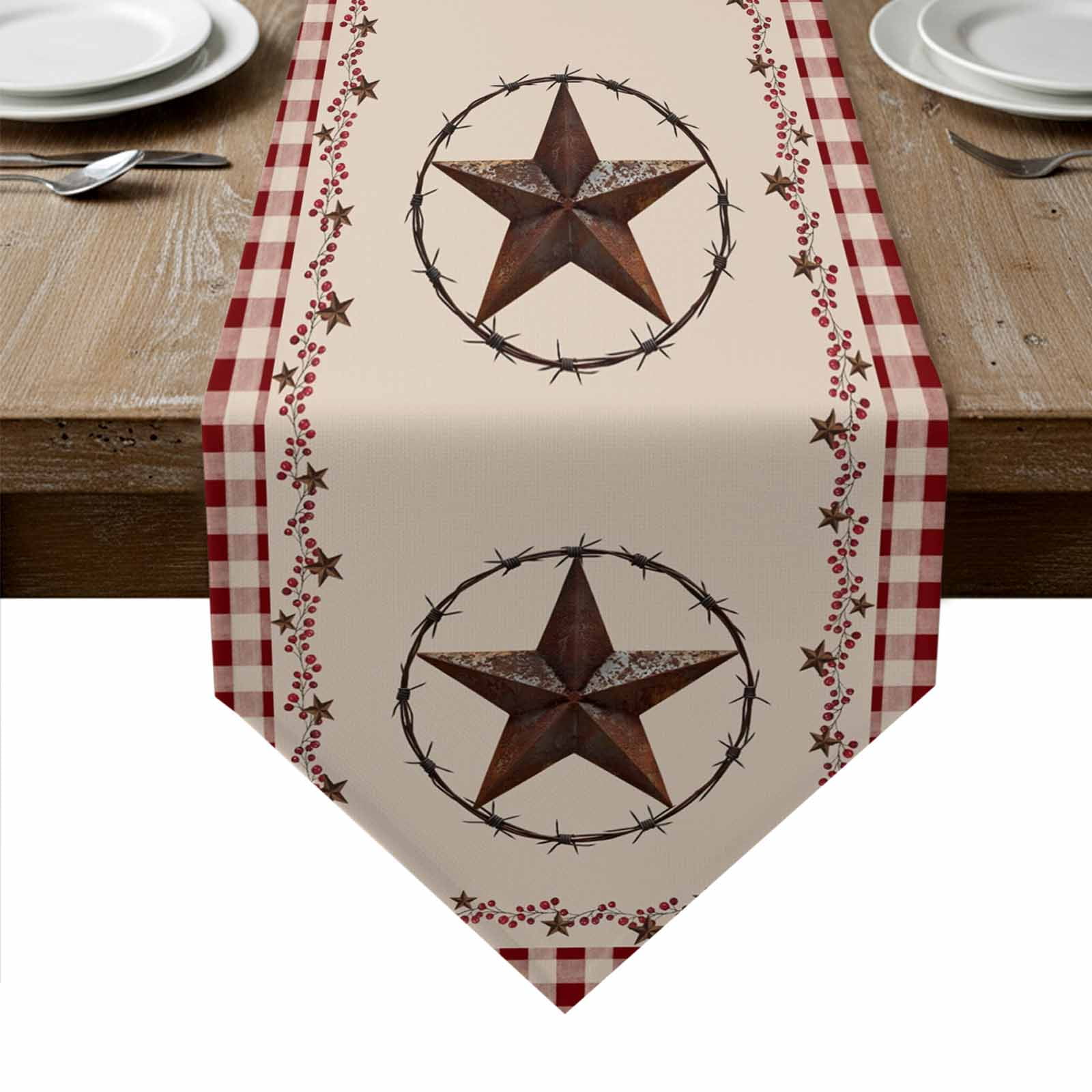 Western Table Runner Linen Burlap Table Runner 72 Inches Long Texas ...
