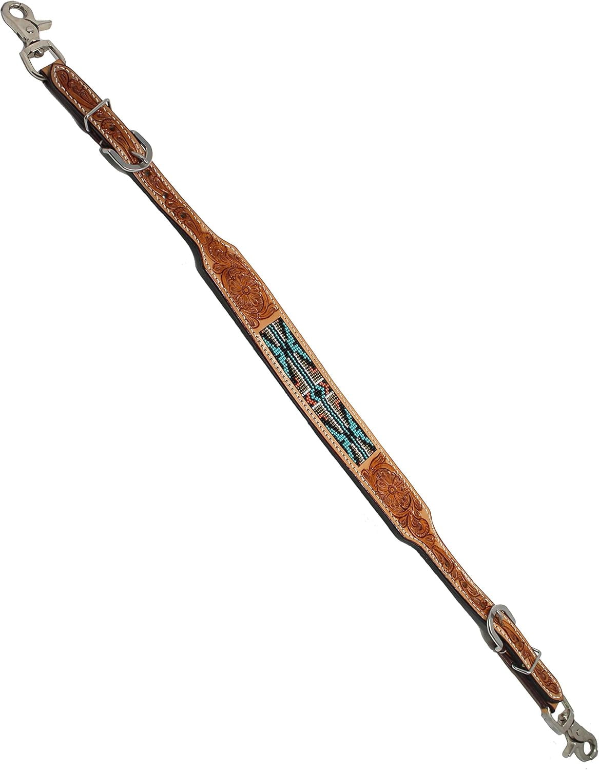 Western Tack Floral Tooled Leather Wither Collar Strap 10516 - Walmart.com
