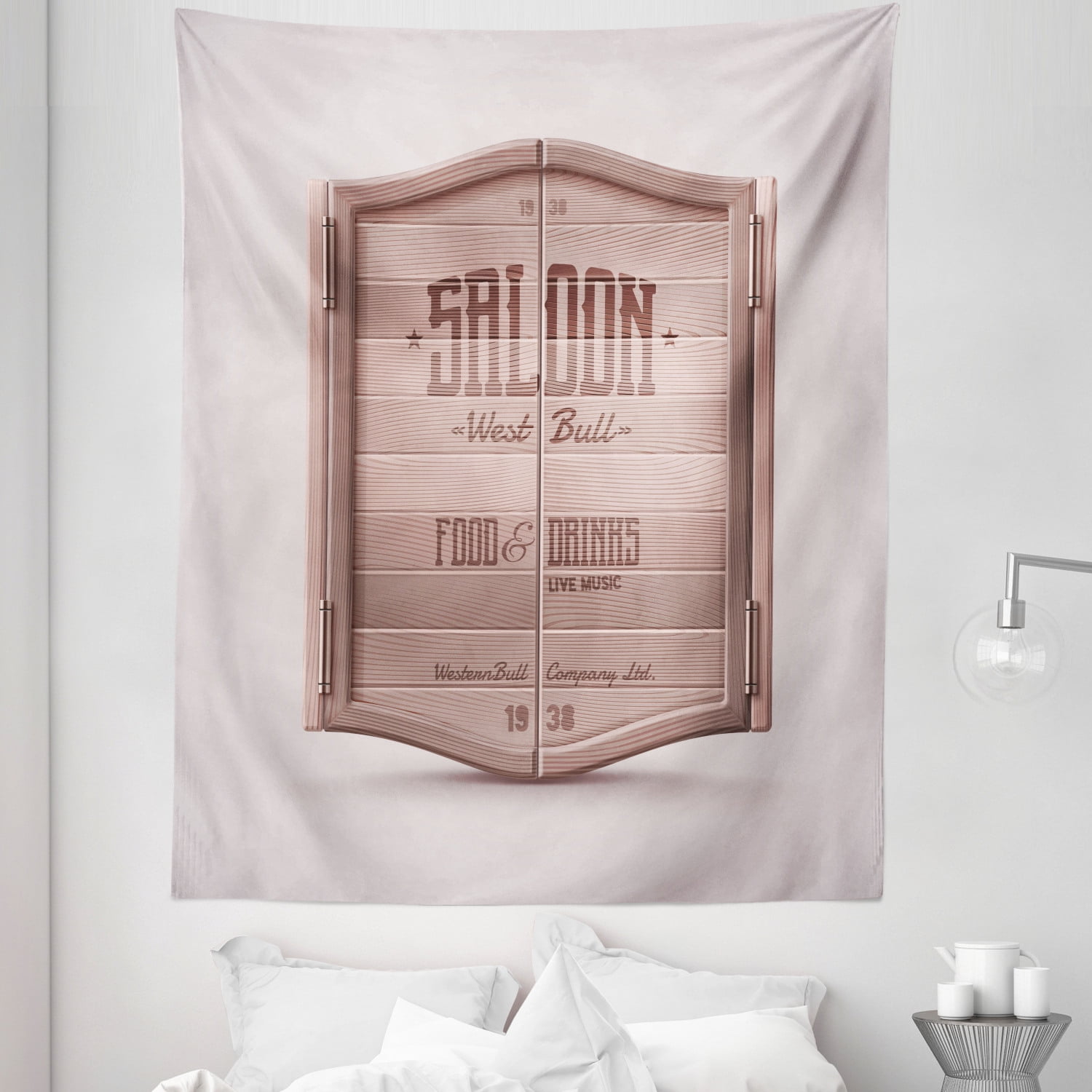 Western Tapestry, Antique Saloon Door Pattern Old American Entrance ...