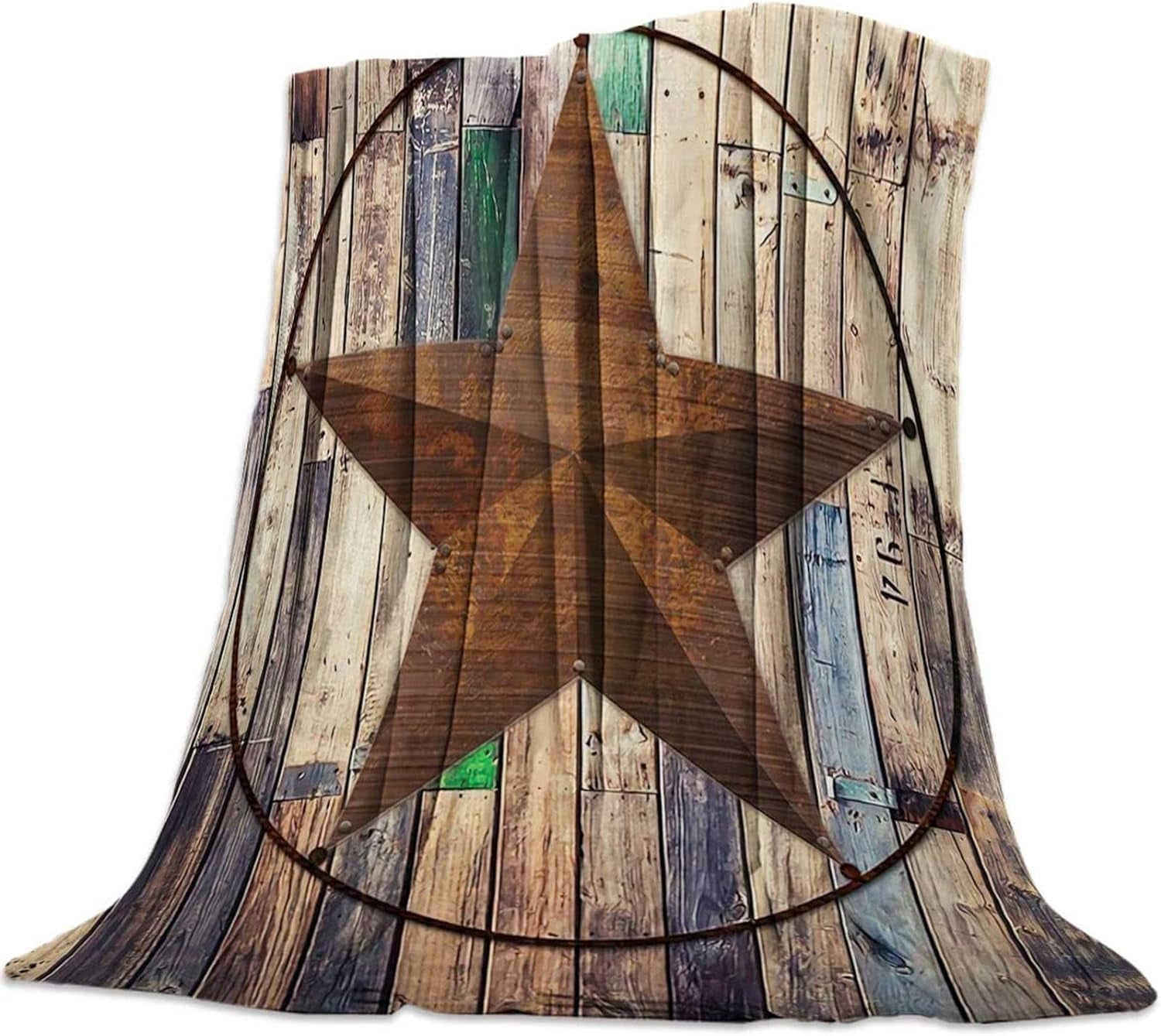 Western Texas Barn Star Super Soft Throw Blankets Rustic Wood Fluffy ...