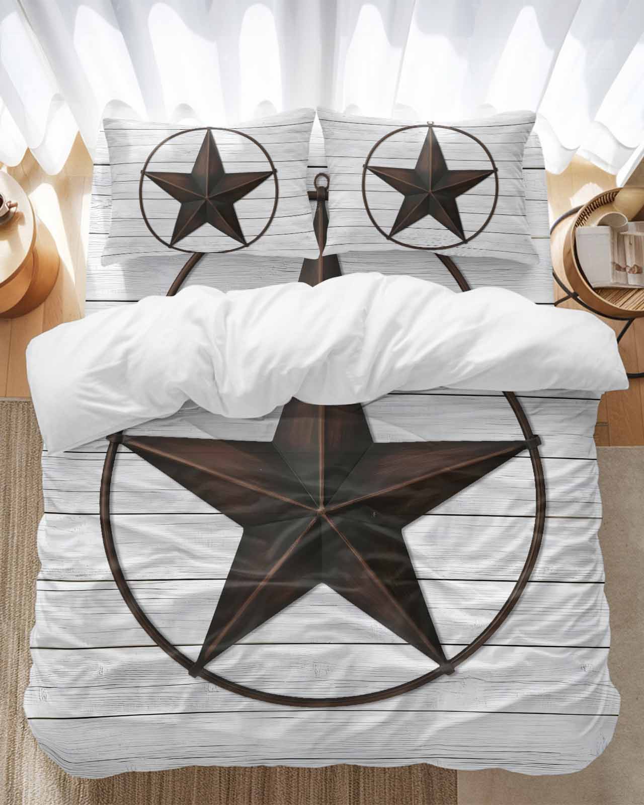 Western Texas Star Barn Bedding Duvet Cover Set King Size 4 Pieces ...