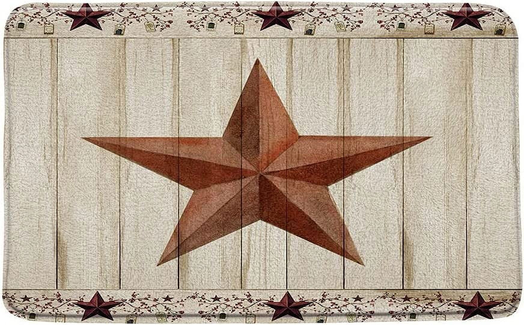 Western Texas Star Bath Mat, Barn Star Rustic Wooden Wood Door Country ...
