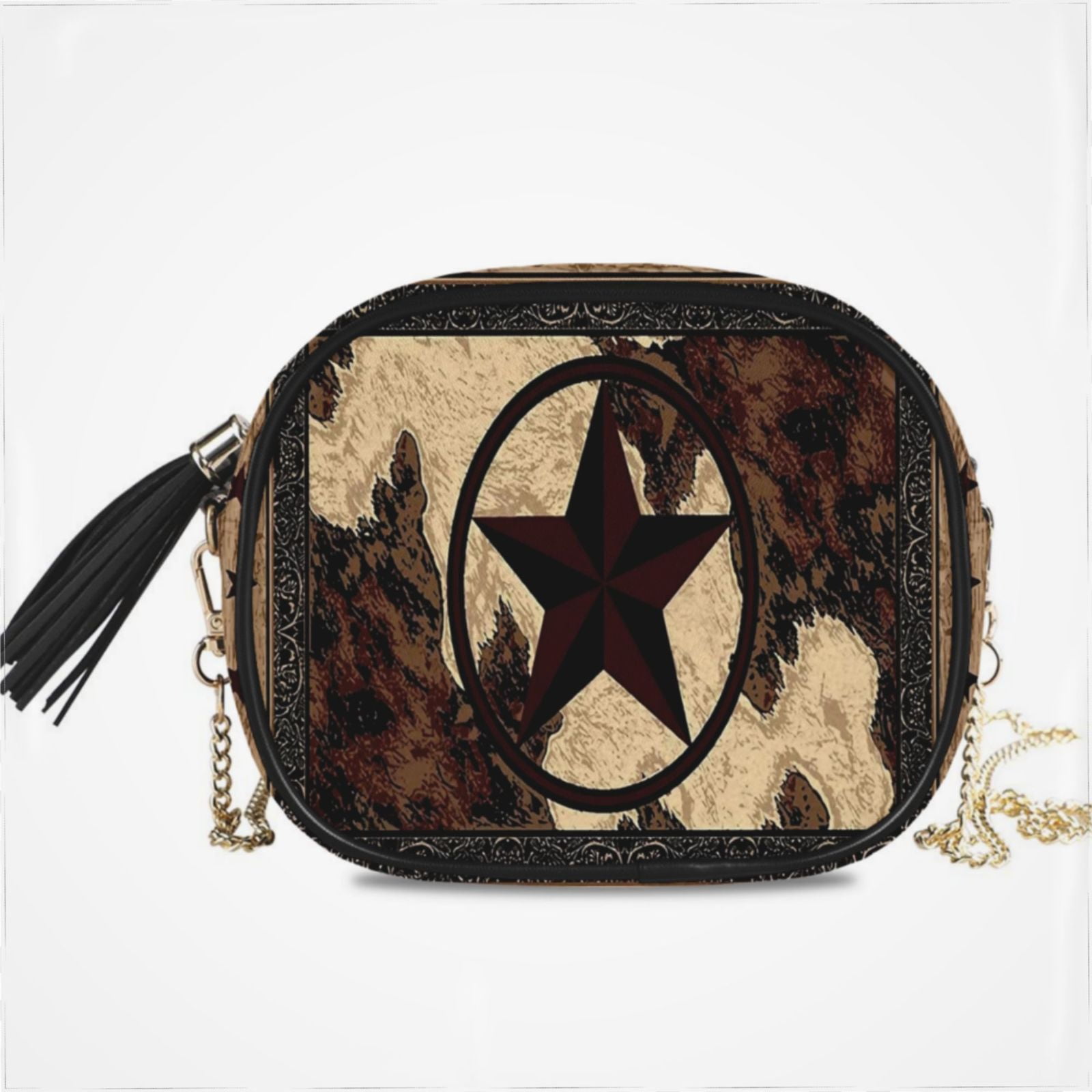 Western Texas Star On Wood Women'S Vintage Crossbody Bag Fashion Purses ...
