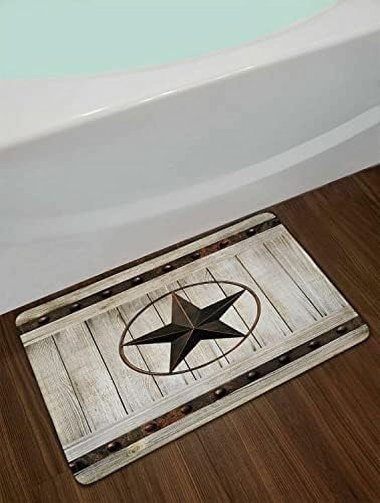 Western Texas Star Rustic Wood Barn Door Mat for Front Door Home ...