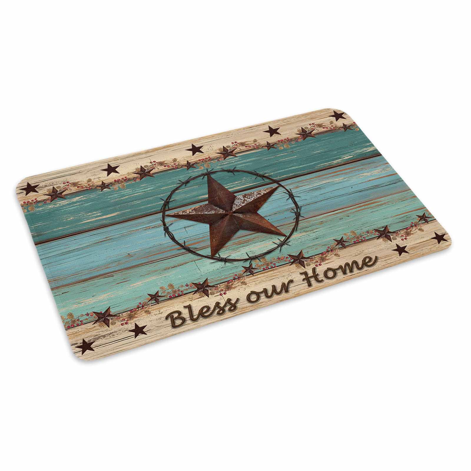 Western Texas Star Vintage Doormat Outdoor Entrance 16"x24", Country ...