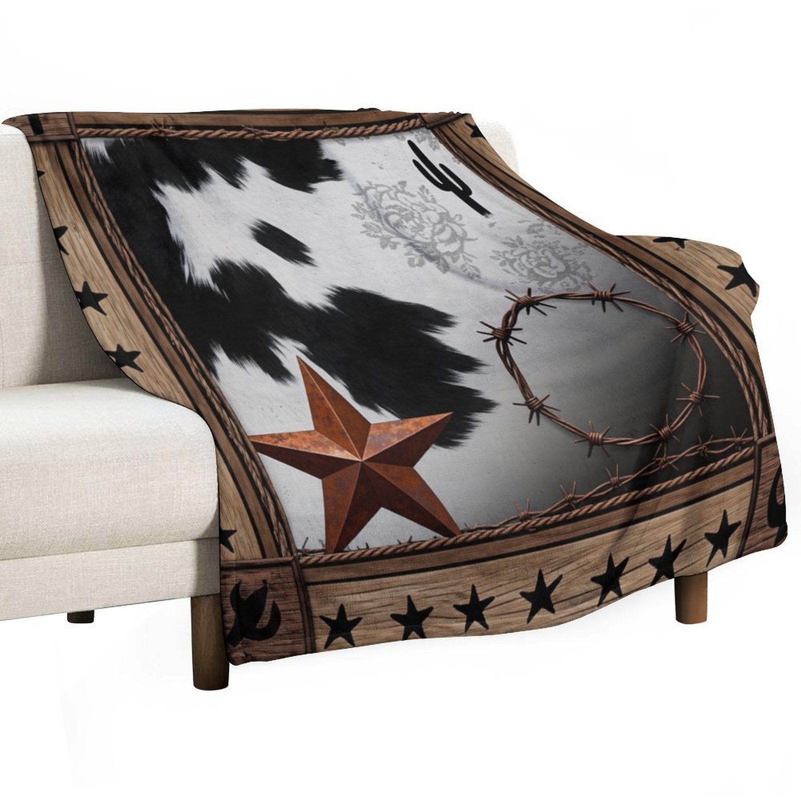 Western Texas Star Vintage Style Stars On Wood Panel Print Rustic (4)-2 ...