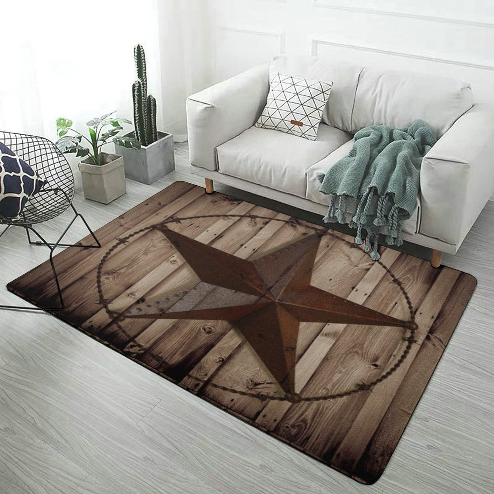 Western Texas Star Vintage Style Stars On Wood Panel Print Rustic ...