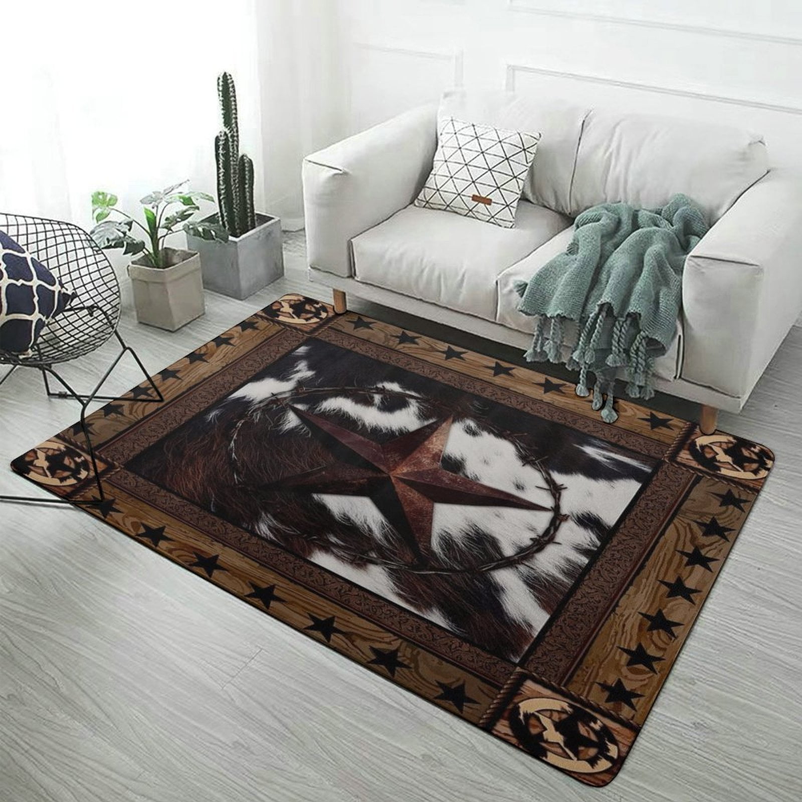 Western Texas Star Vintage Style Stars On Wood Panel Print Rustic Home ...