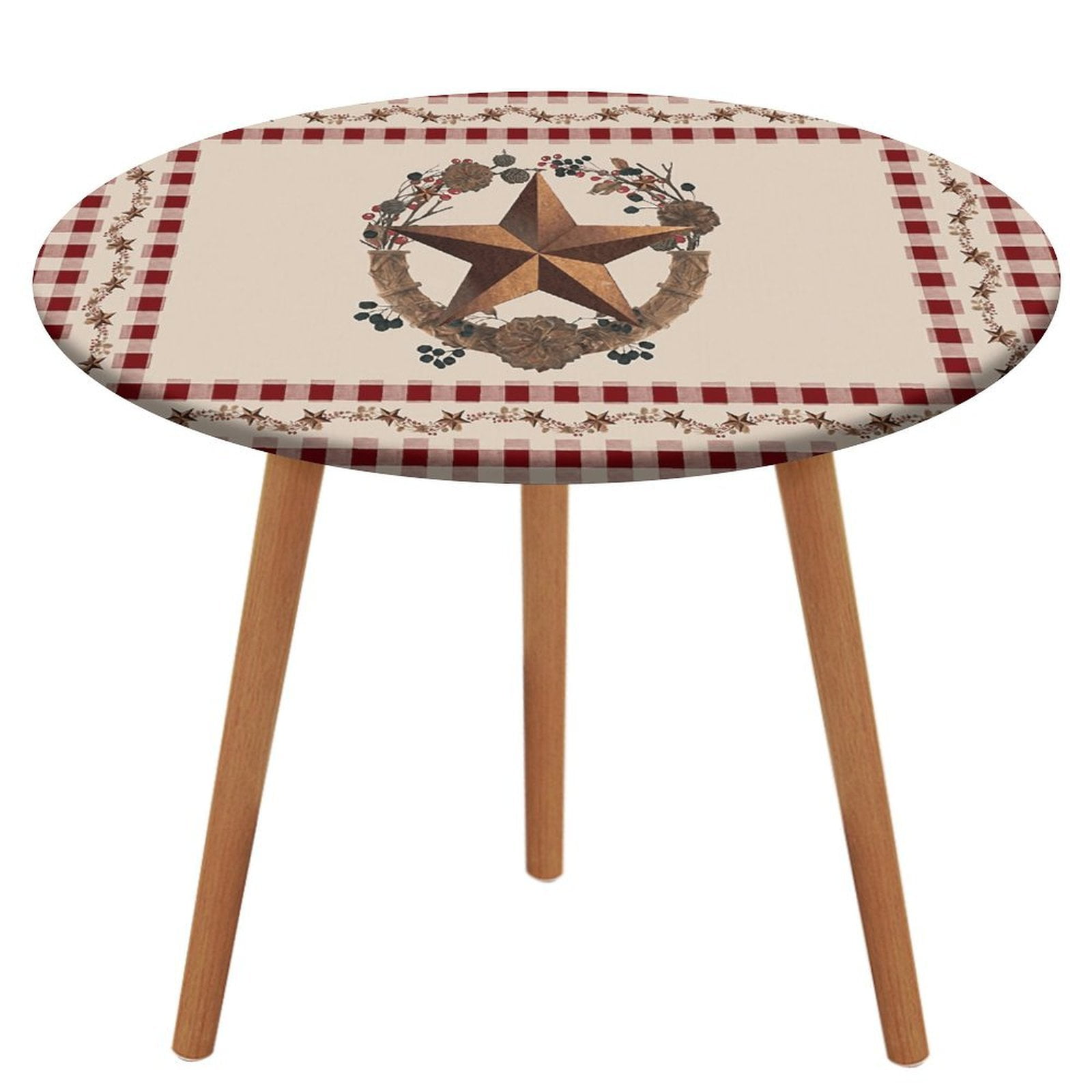 Western Texas Star Vintage Style Stars On Wood Panel Print Rustic Round ...