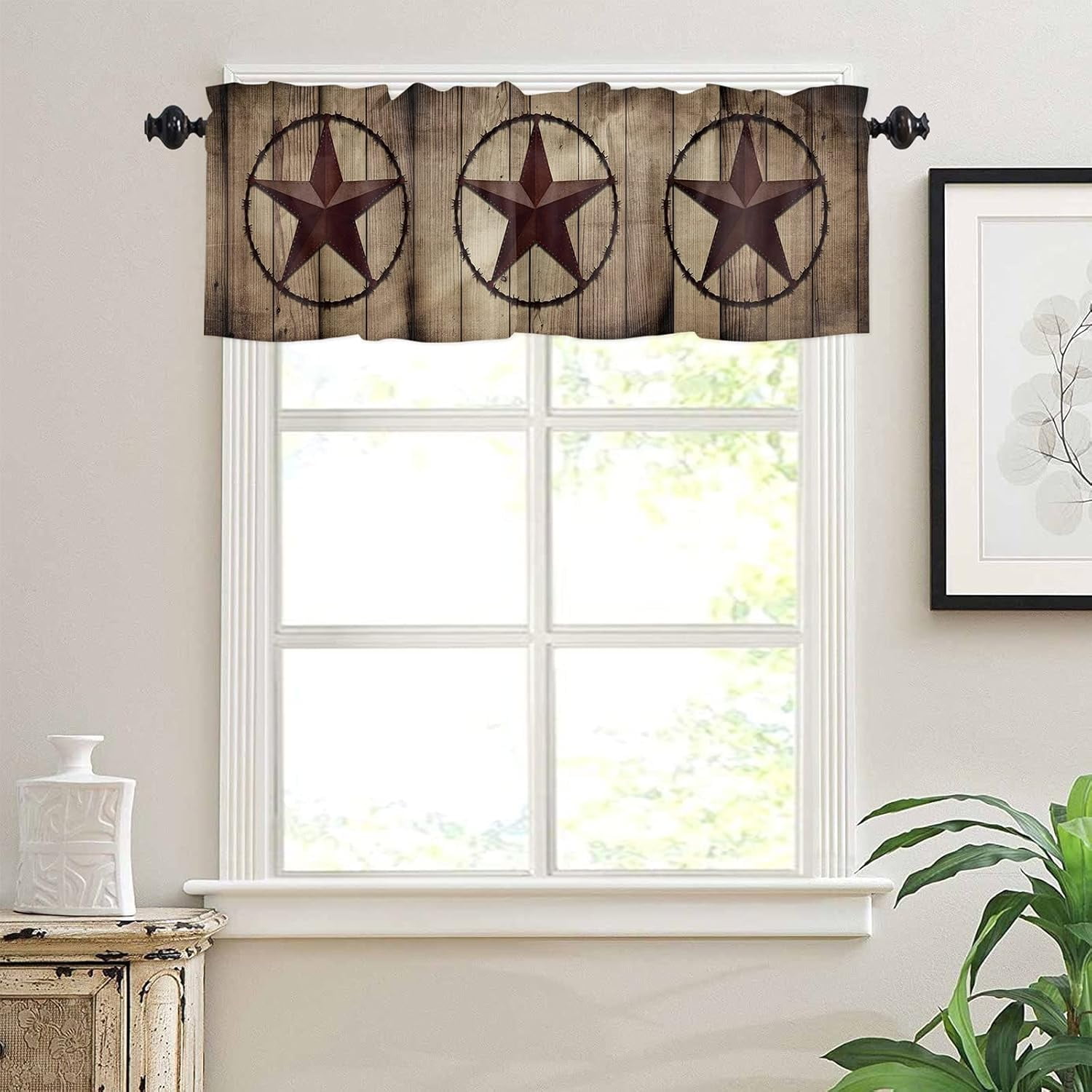 Western Texas Star Window Curtain Valance for Living Room/Kitchen ...