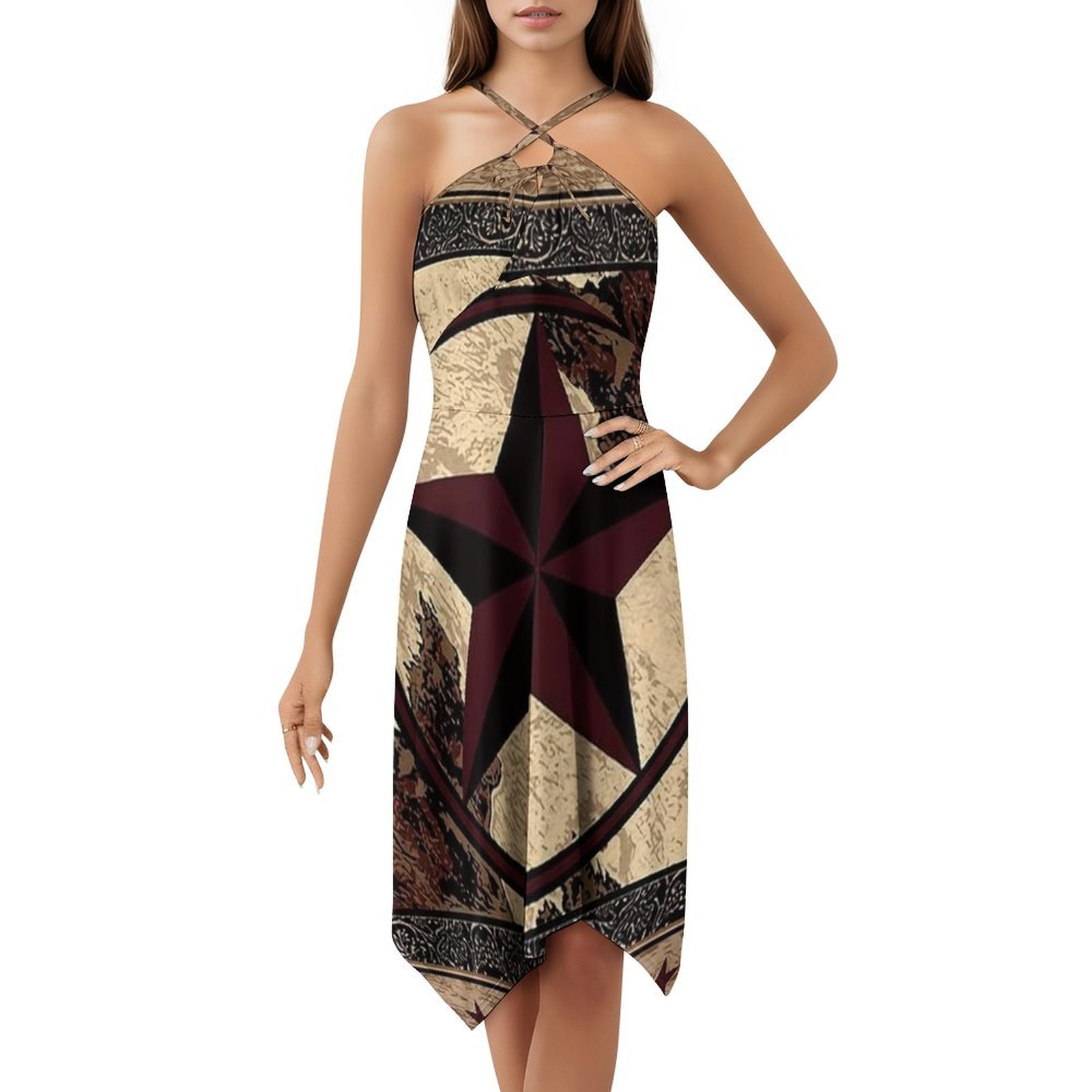 Western Texas Star on Wood Dress Elegant Party Dresses Evening Dresses ...