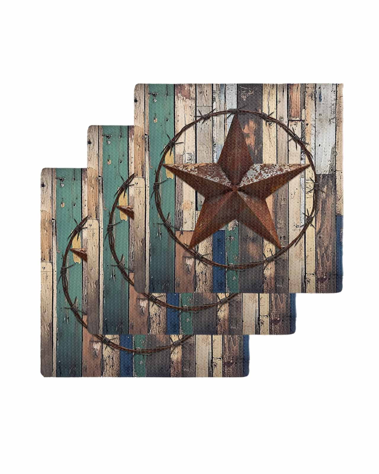 Western Texas Stars Kitchen Dish Towels for Drying Dishes Set of 3 ...