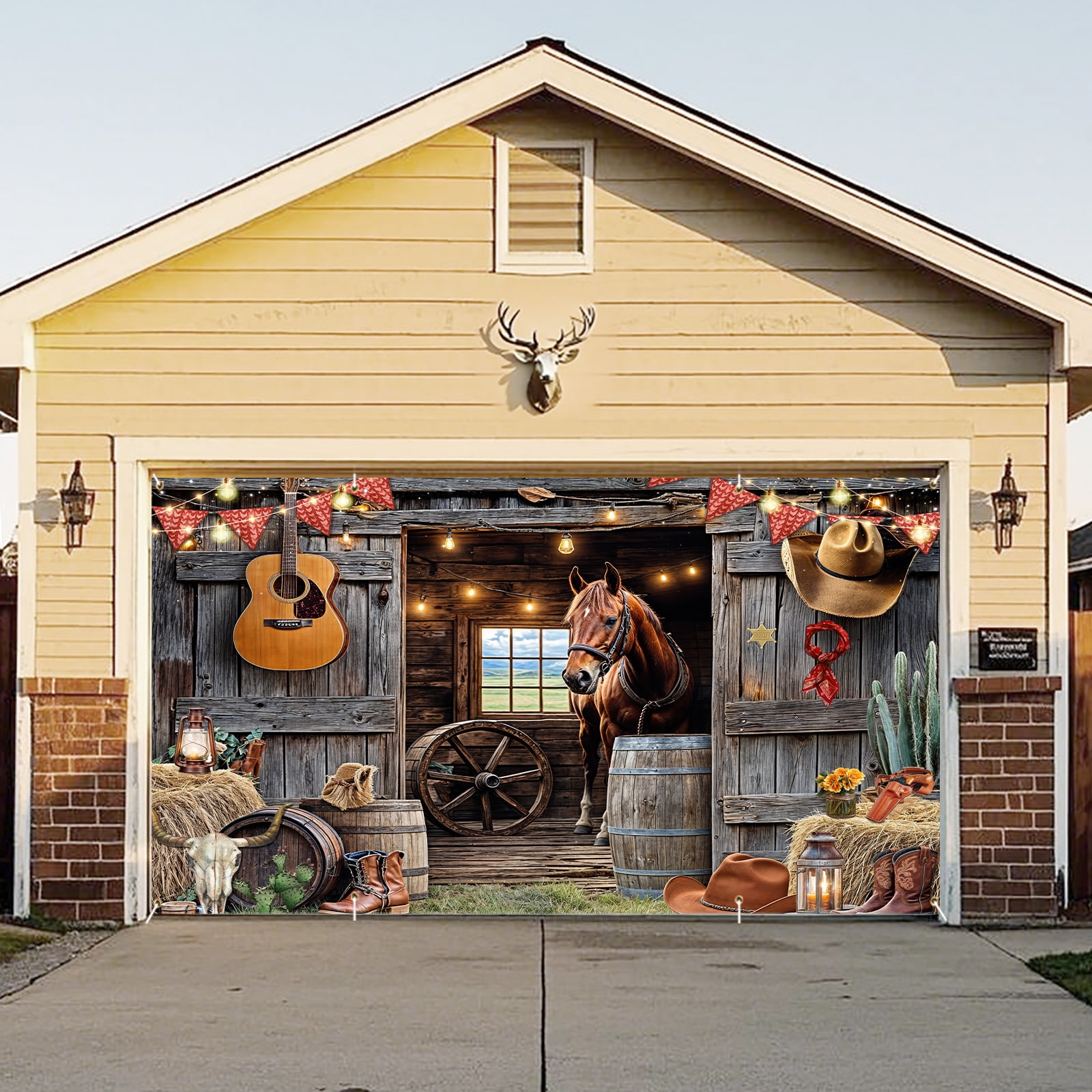 Western Themed Garage Door Cover Banner Decorations, Western Cowboy ...