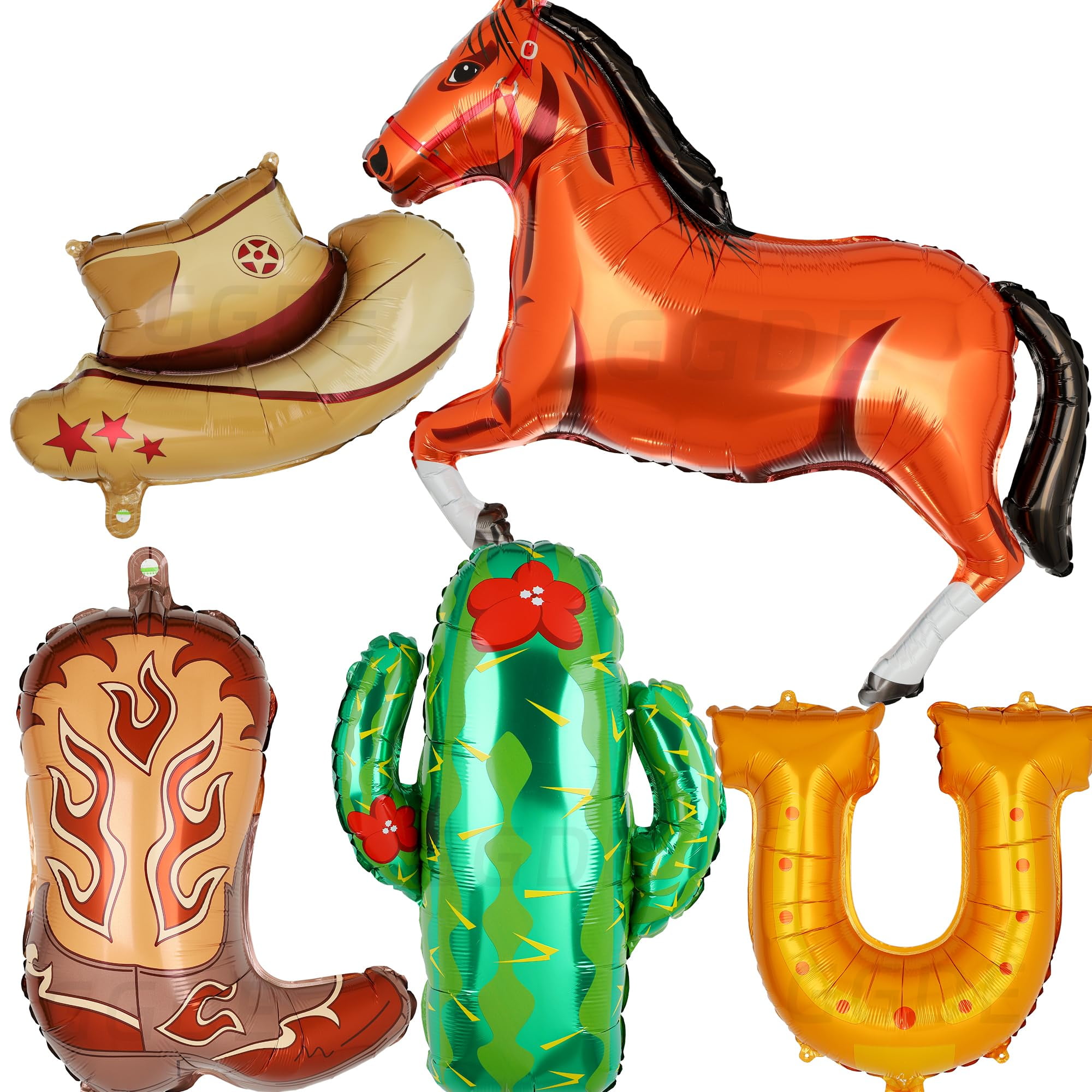 Western Themed Party Balloons Horse Horseshoe AFN1Boot Cowboy Hat ...