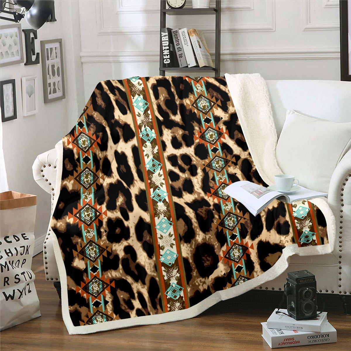 Western Throw Blanket 40"x50" Cheetah Print Blanket,Leopard Skin Hair ...