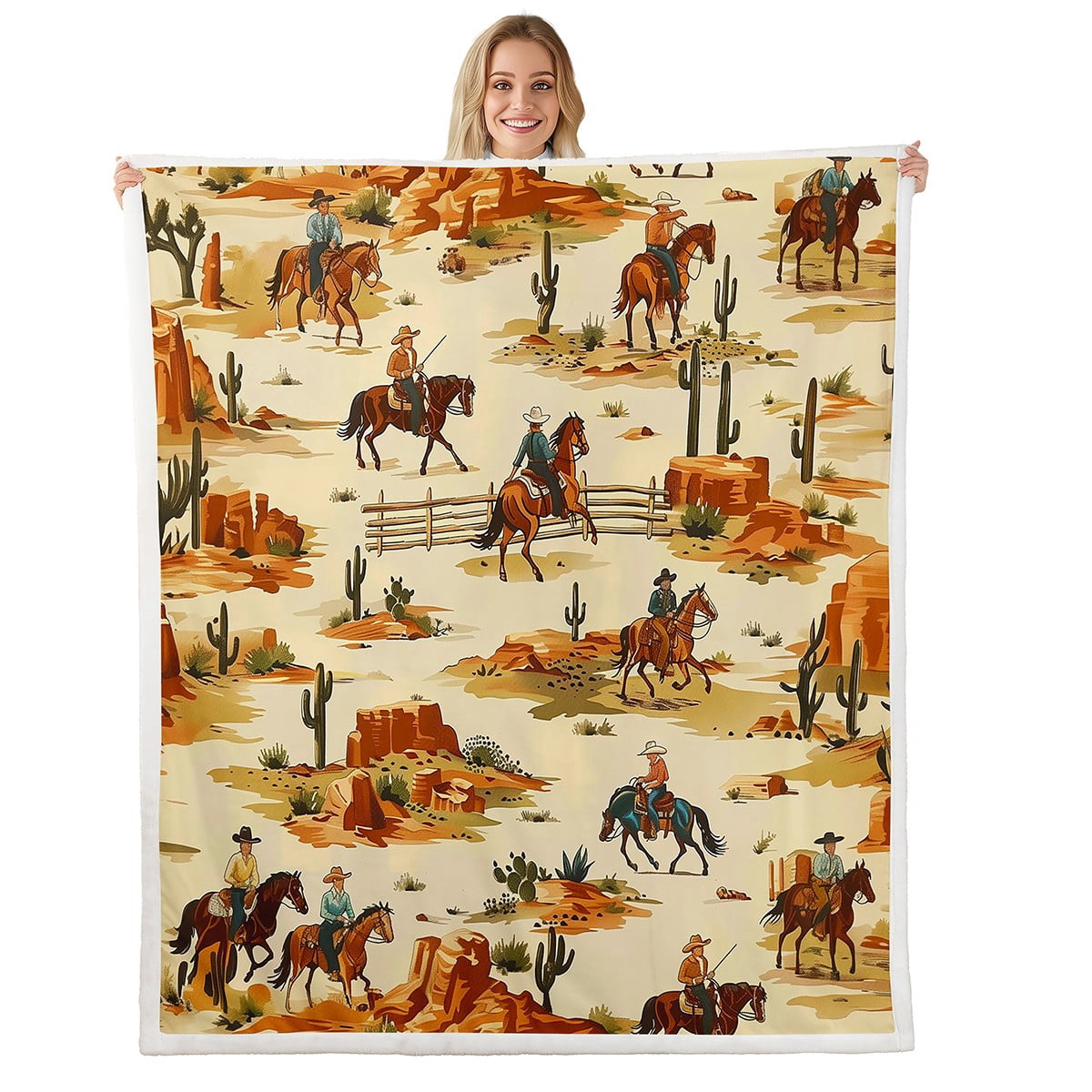 Western Throw Blanket Twin,Southwest Cowboy Blanket,American West ...