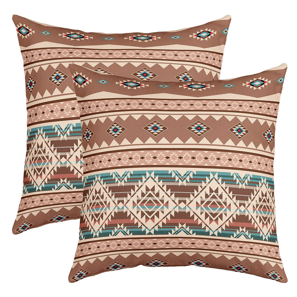 Western Throw Pillow Covers 18x18 Inch Set of 2,Aztec Pillow Covers ...