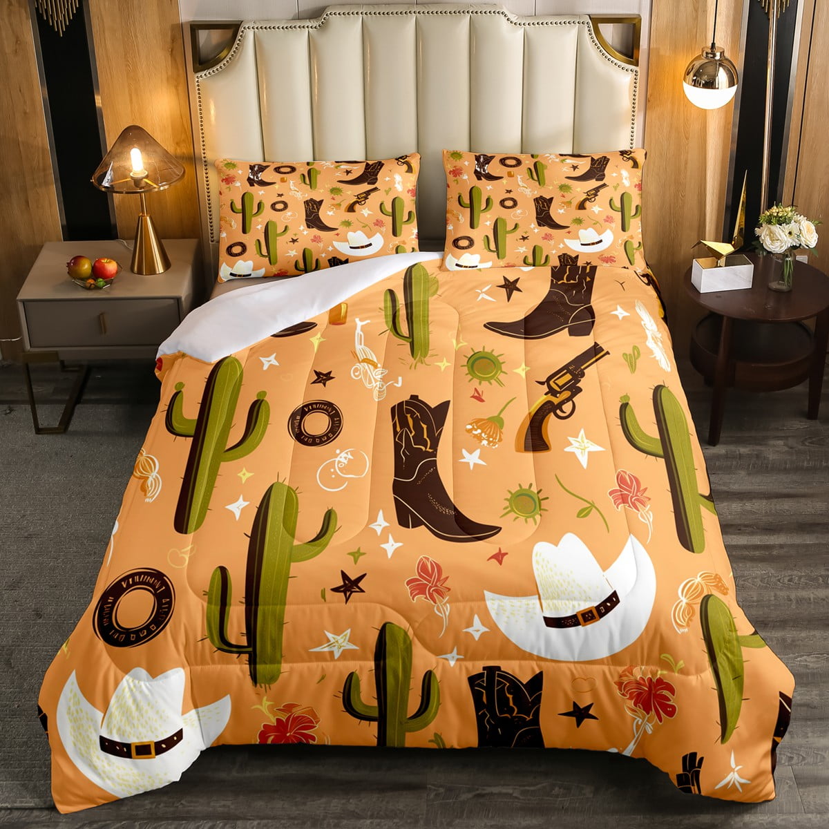 Western Bedding Set,Cowboy Boot Hat Comforter Set Room Decor,West Style ...