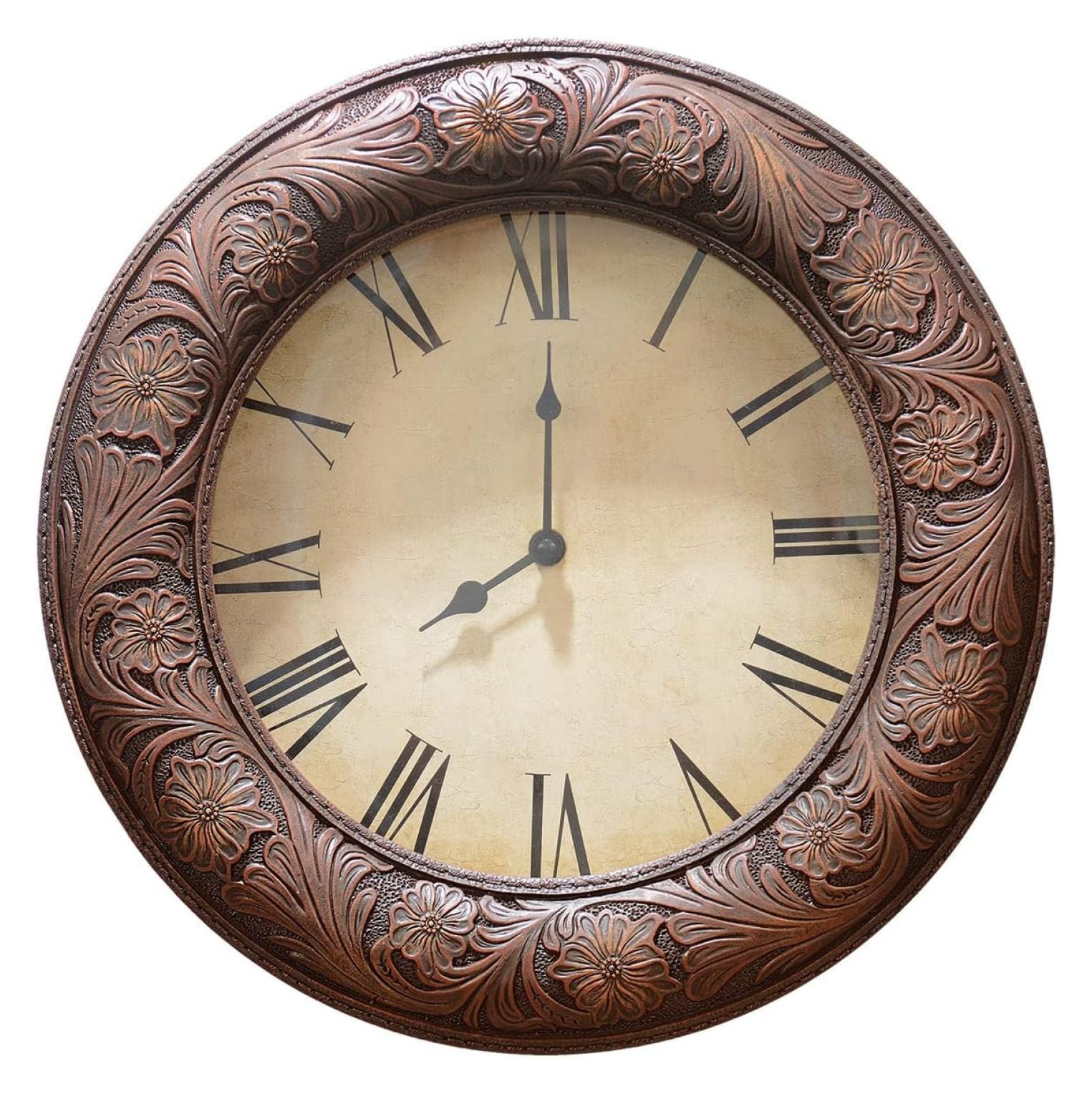 Western Tooled Leather Wall Clock - Walmart.com