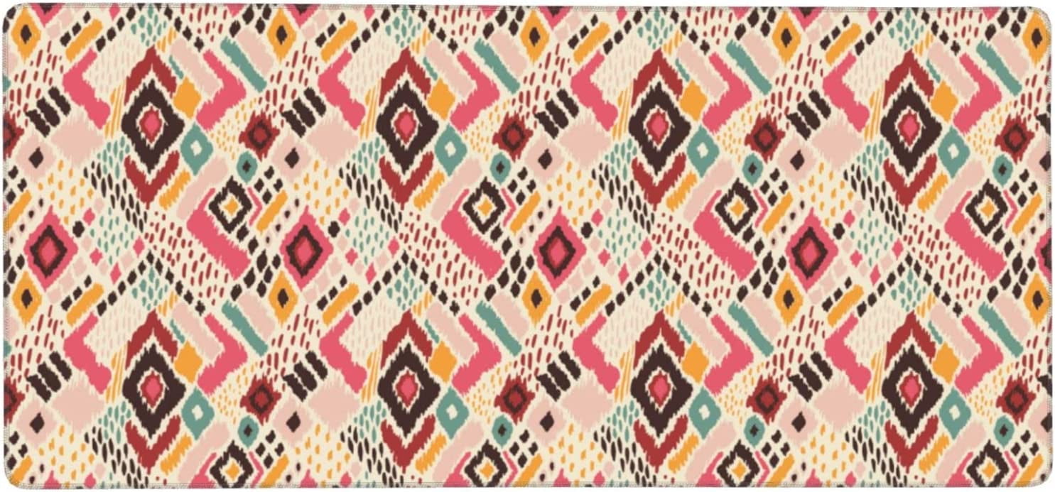 Western Tribal Geometry Gaming Mouse Pad XL, Extended Stitched Edges ...