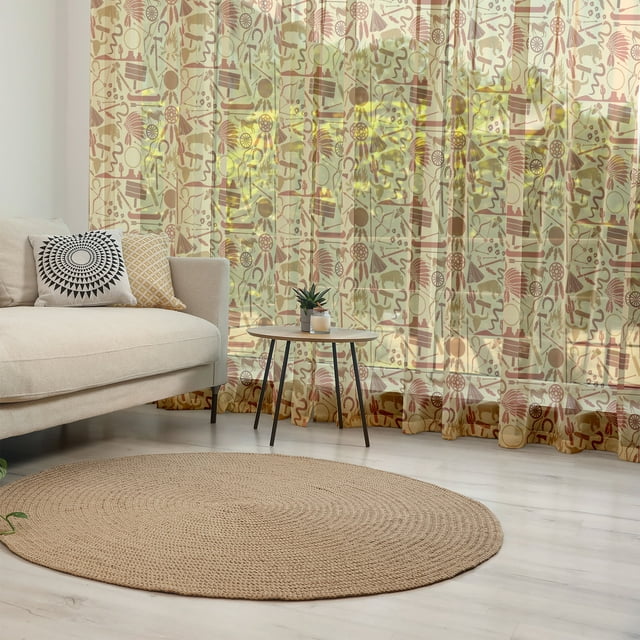 Western Tulle Curtains with Rod Pocket, Culture Arrow Hatchet Chiefs ...