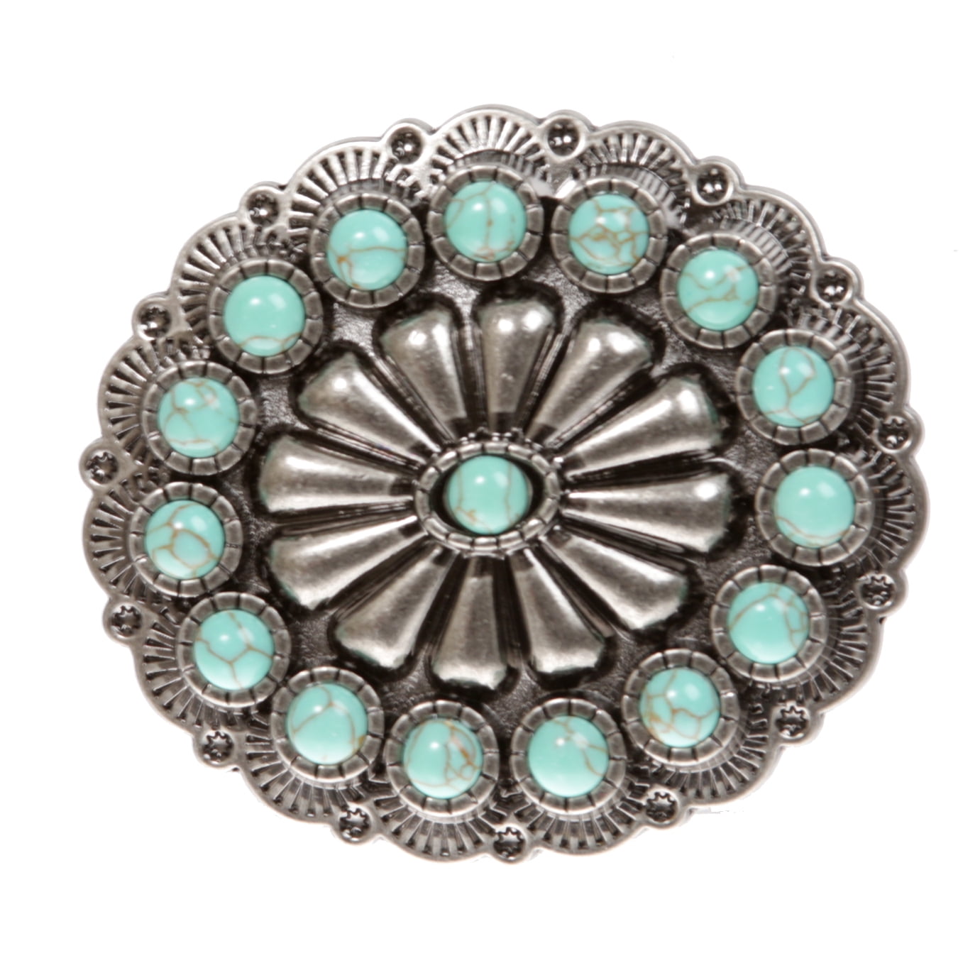 Western Turquoise Oval Round Belt Buckle - Walmart.com