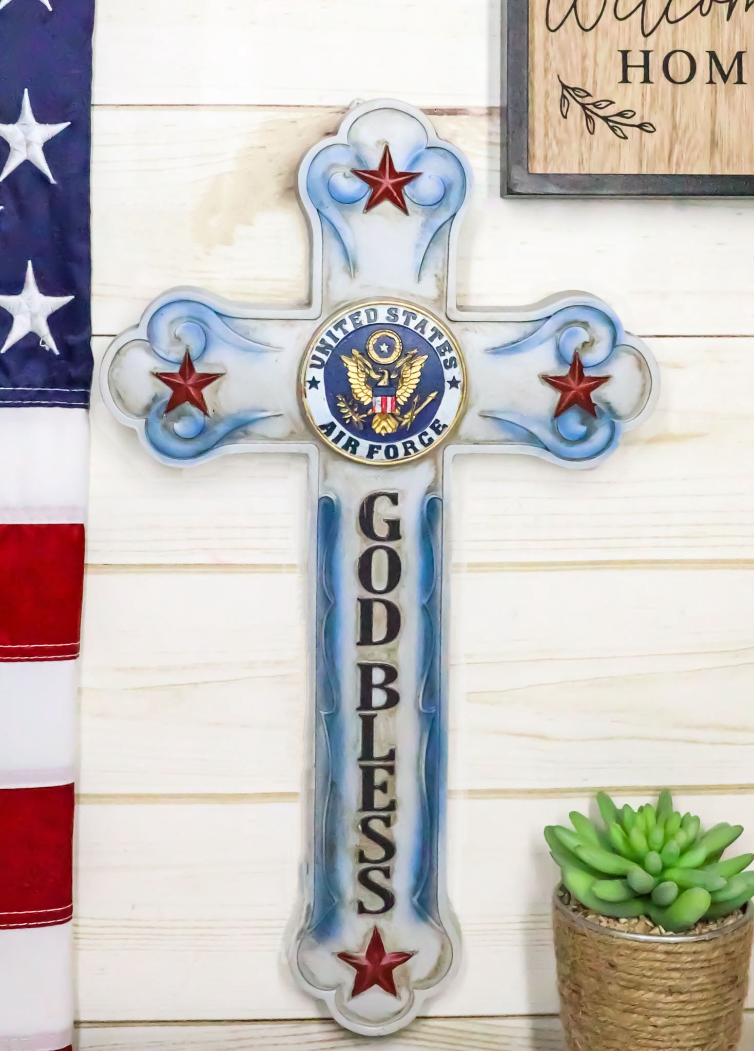 Western USA Air Force Patriotic Bald Eagle Emblem God Bless Memorial ...