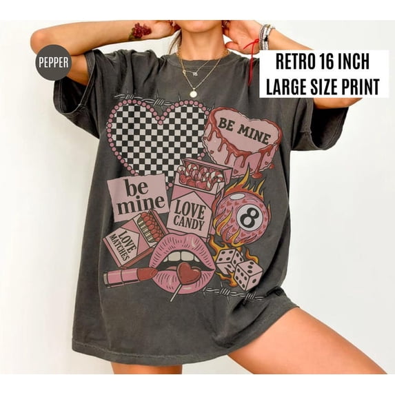 Western Valentines Day Collage Clipart Tee, Retro Coquette Valentines ...