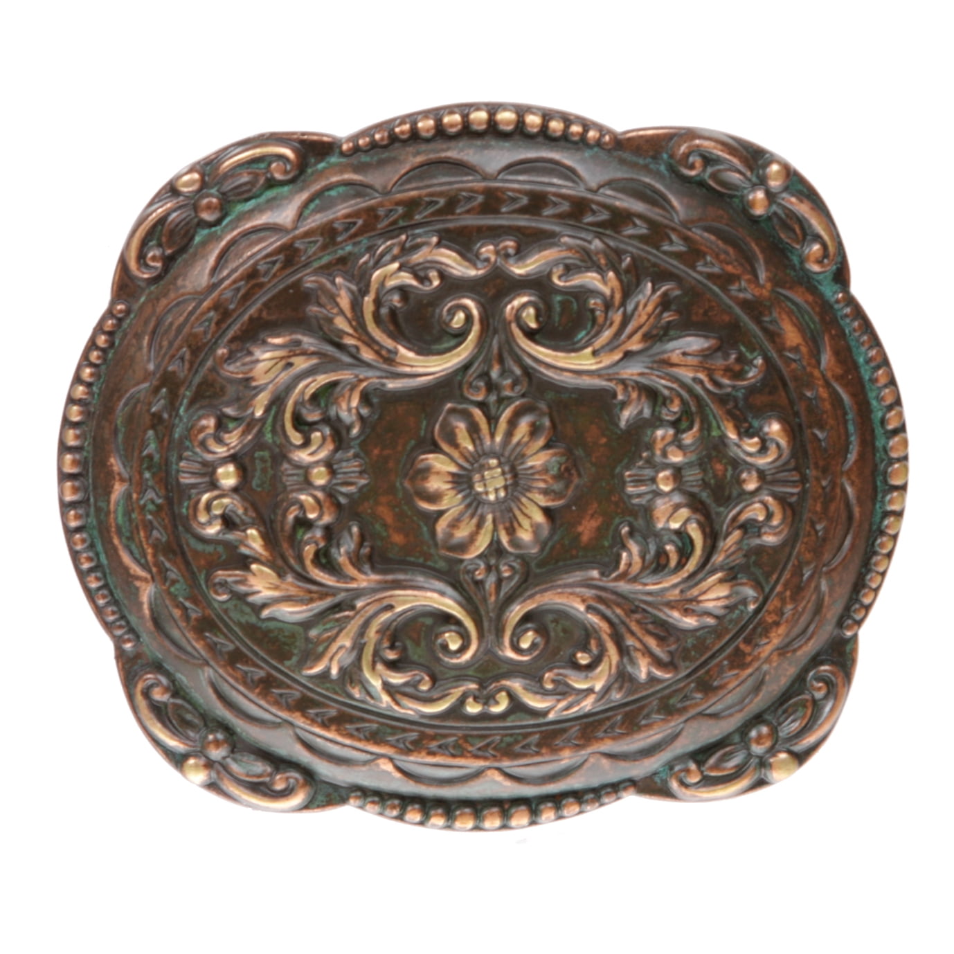 Western Vintage Brass Oval Belt Buckle with Patina on Random Spots ...