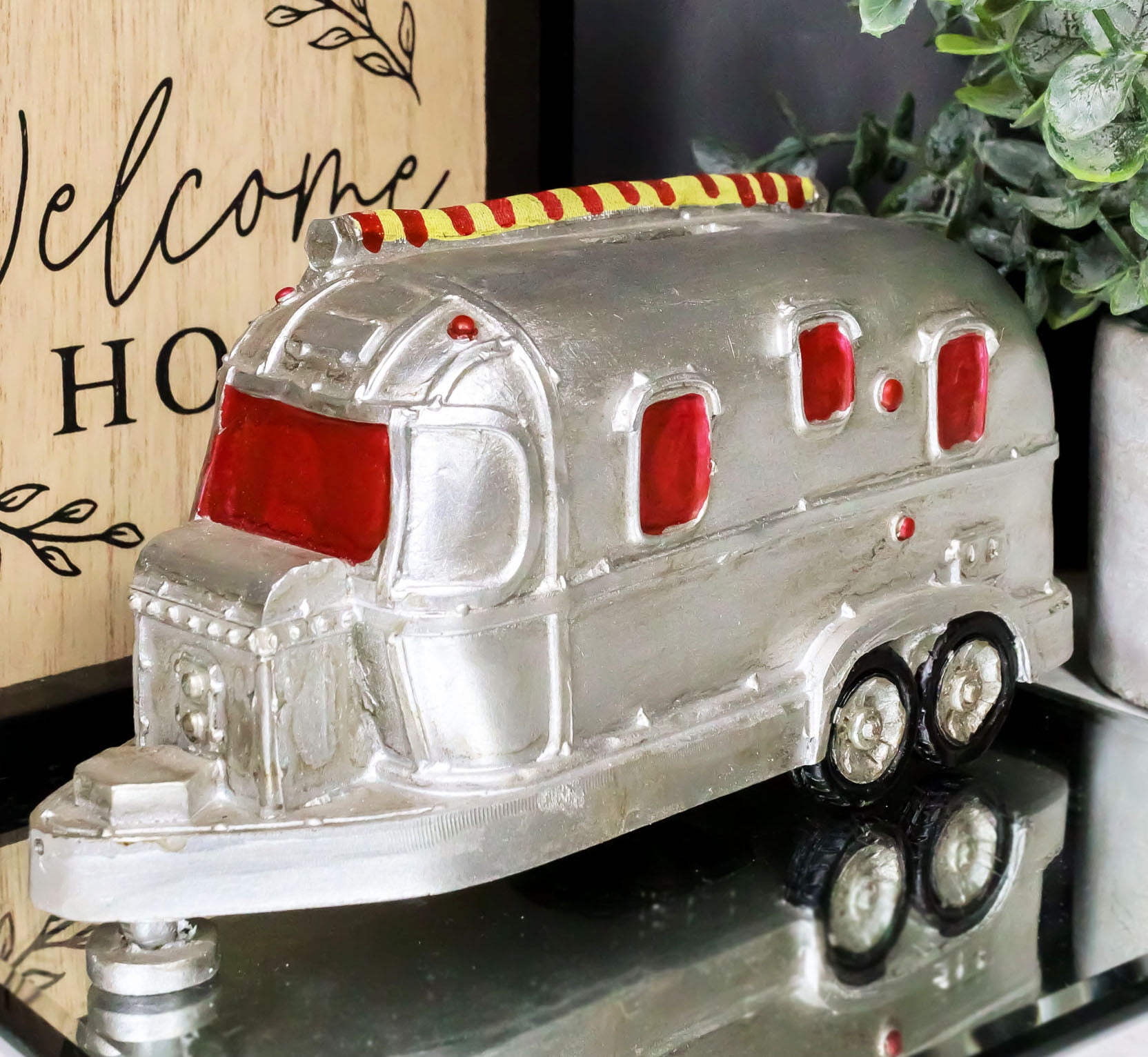 Western Vintage Country Silver Camper Caravan RV Money Coin Piggy ...