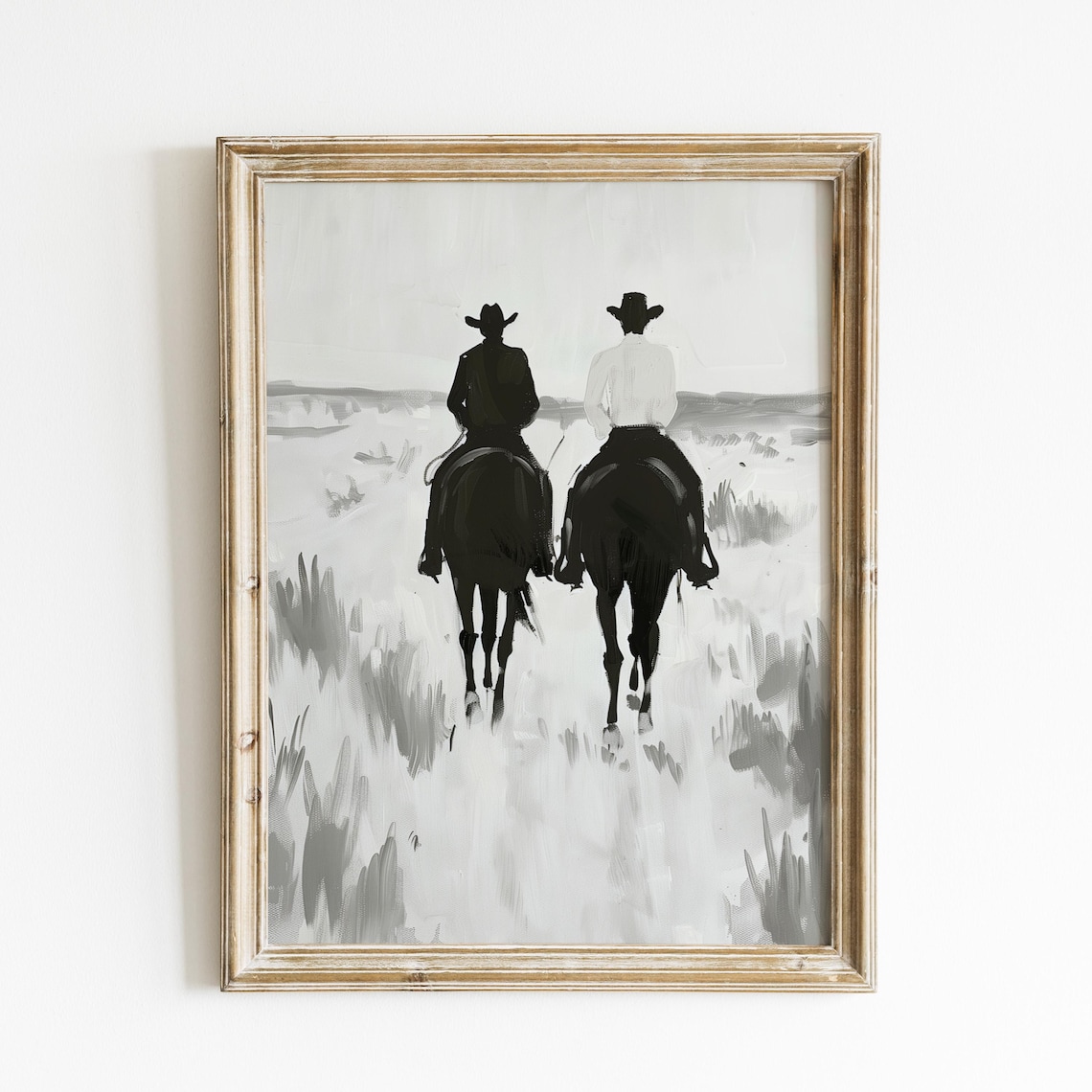 Western Wall Art Cowboys Painting Wall Art For Living Room Rustic Art ...