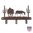 Western Wall-Mounted Coat Rack - 3 Hook Rustic Metal Horse & Wagon ...