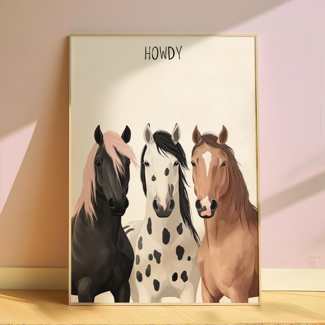Western Wall Print Rustic Painting Horse Wall Decor Wild West Trendy ...