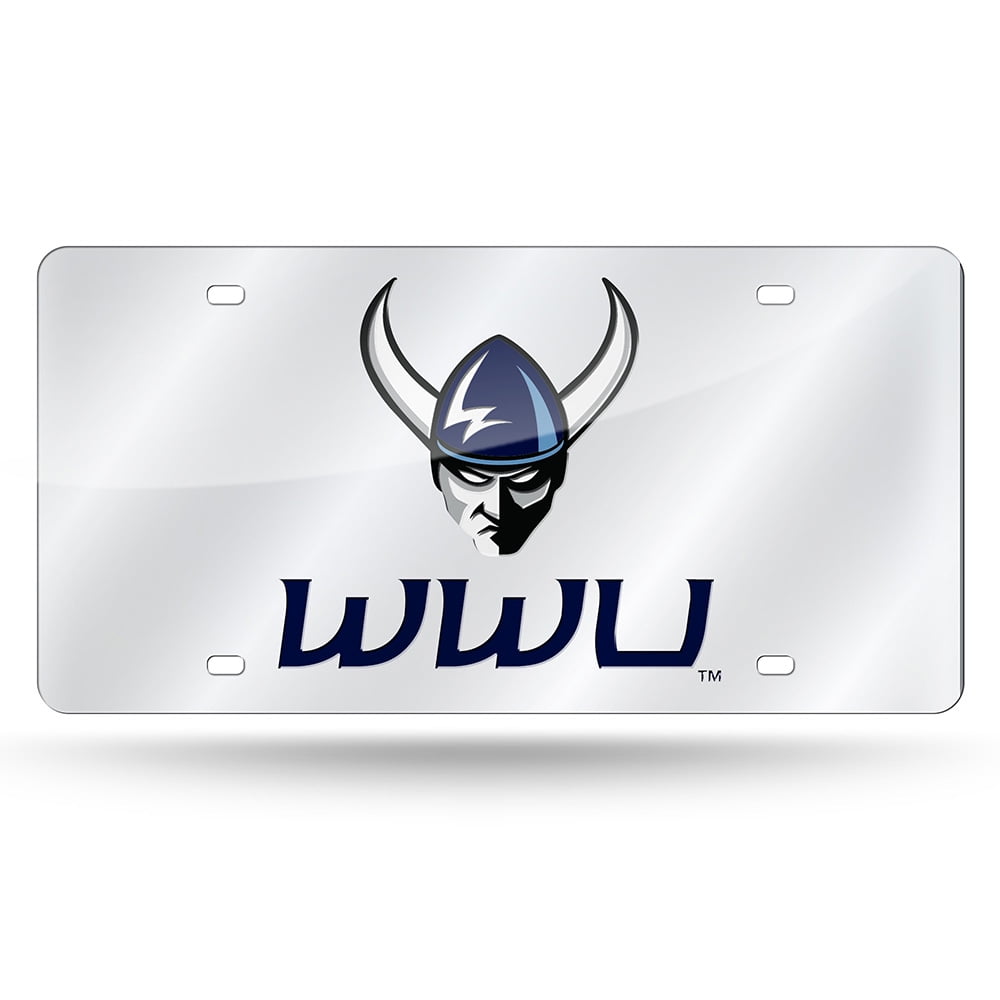Western Washington Vikings Mirrored Laser Cut License Plate Laser Tag ...