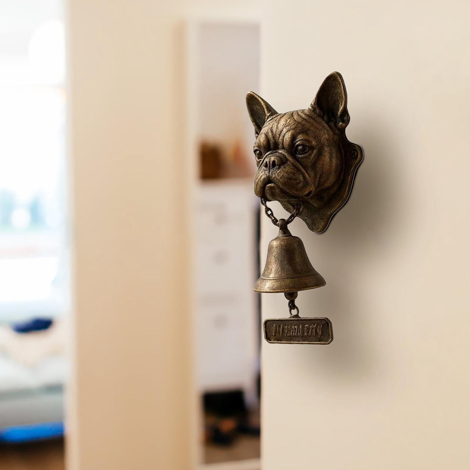 Western White Emblem Welcome Doorbell, A Dog-Themed Welcome Doorbell ...